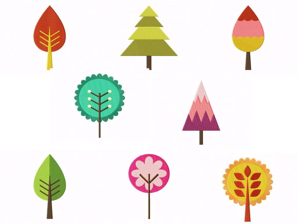 Retro Tree Pack – Only 50¢ – Embroidery Super Deal