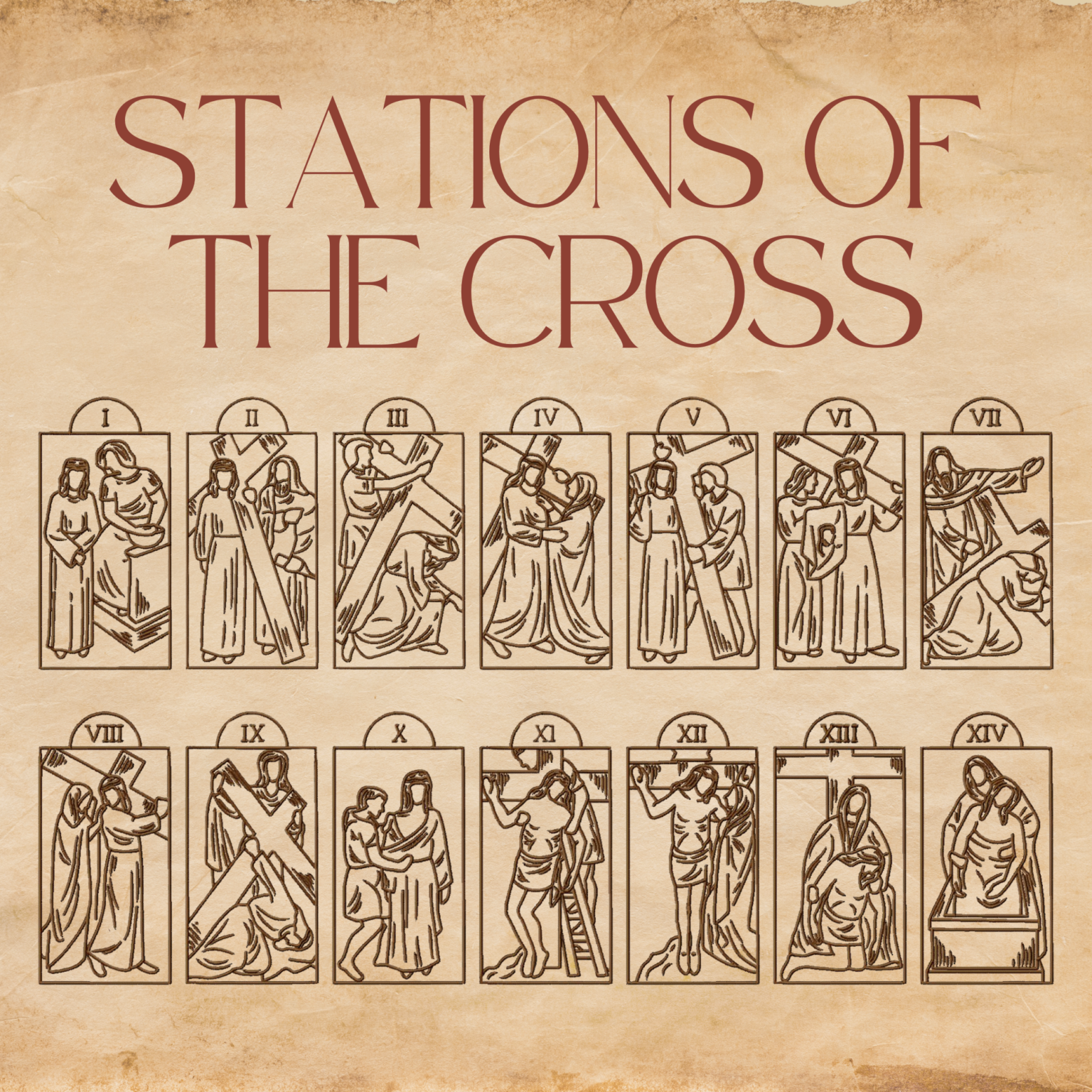 Stations Of The Cross Embroidery Designs 14 Designs Included ...